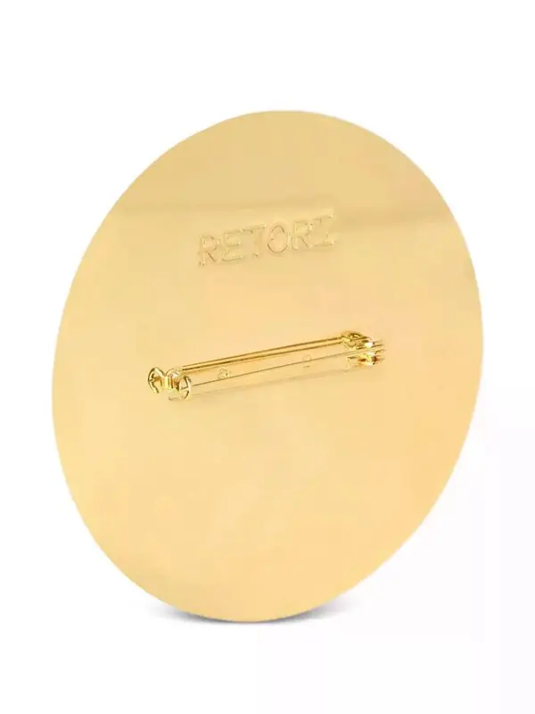 RETORI Damier Round Brooch