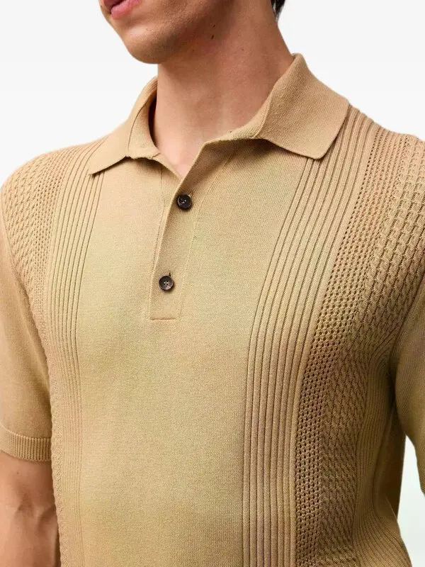 RETORI Mixed-stitch Knit Polo Shirt