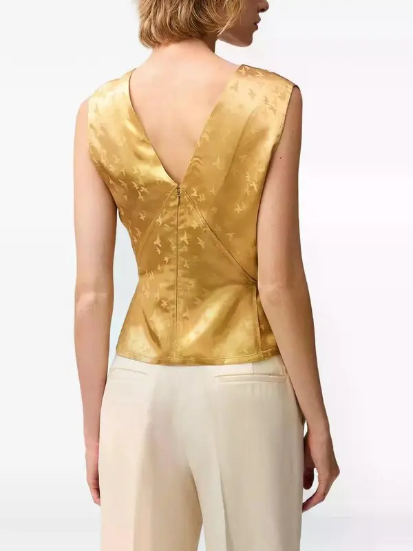 RETORI Retrojacquard Patterned V-neck Sleeveless Top