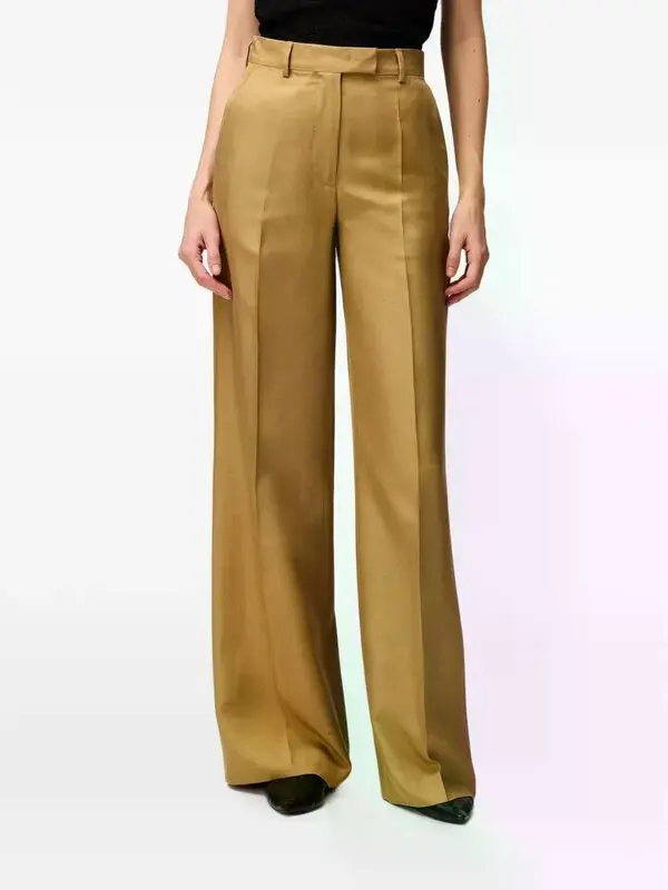 RETORI Retrof Pleated Wide-leg Silk Trousers