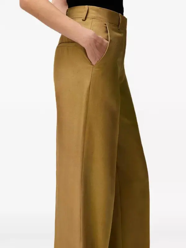 RETORI Retrof Pleated Wide-leg Silk Trousers
