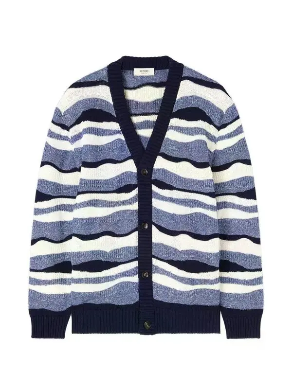 RETORI Waves-jacquard Knit Cardigan