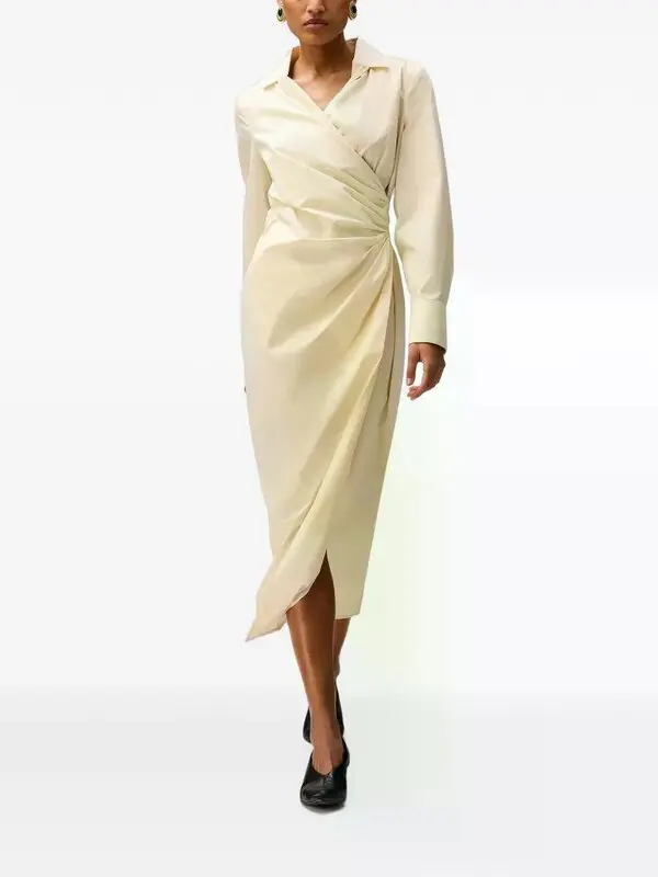 RETORI Draped Cotton-poplin Midi Dress