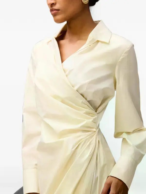 RETORI Draped Cotton-poplin Midi Dress
