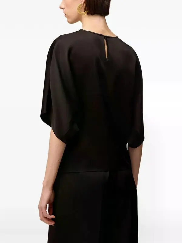 RETORI Satin Keyhole-back Blouse