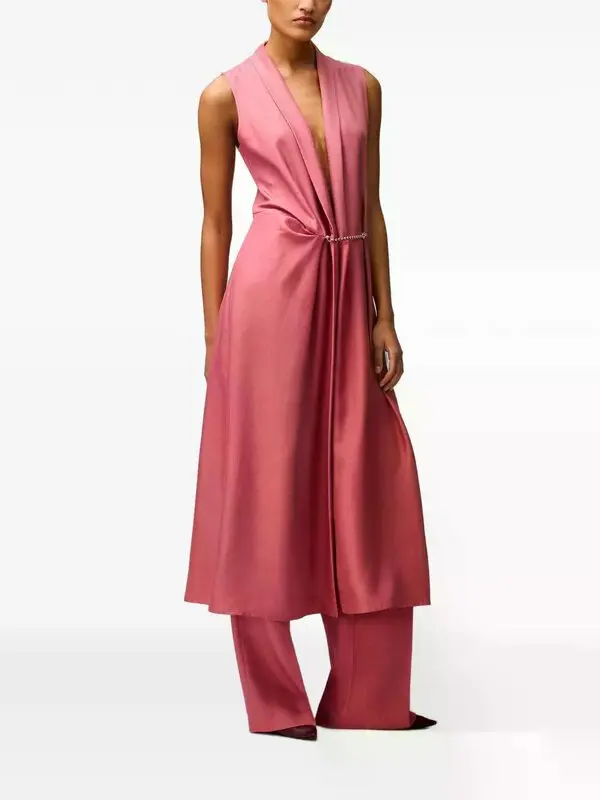 RETORI Silk Wrap Midi Dress