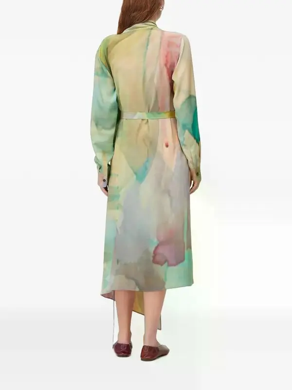 RETORI Retrographic Printed Scarf-detail Dress