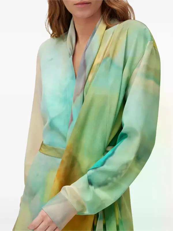 RETORI Retrographic Printed Scarf-detail Dress