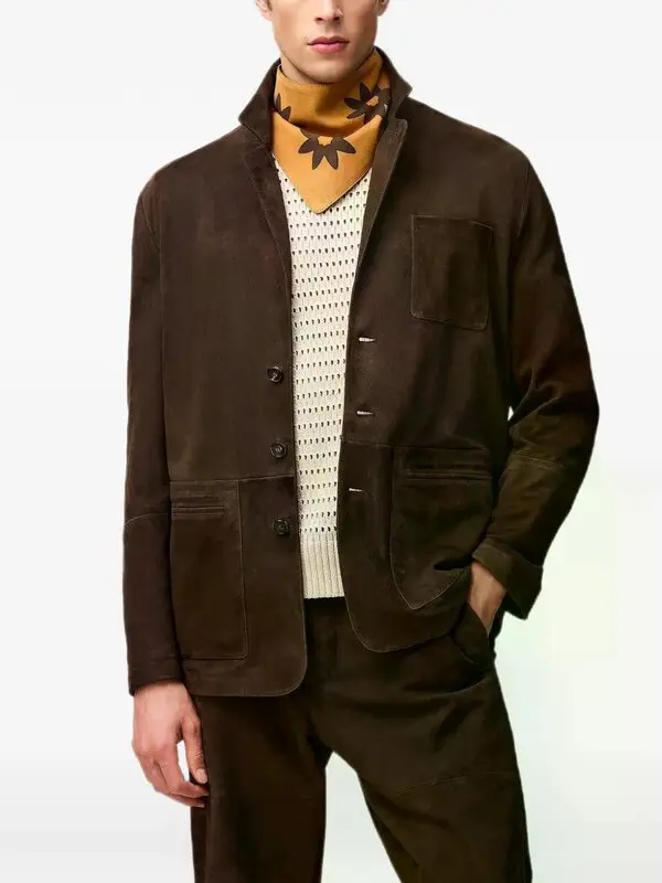 RETORI Floral-motif Suede Scarf