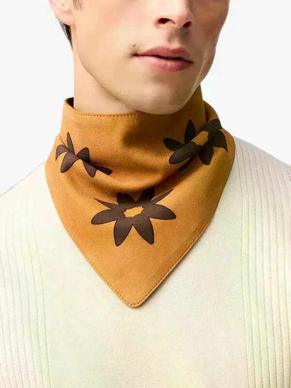 RETORI Floral-motif Suede Scarf