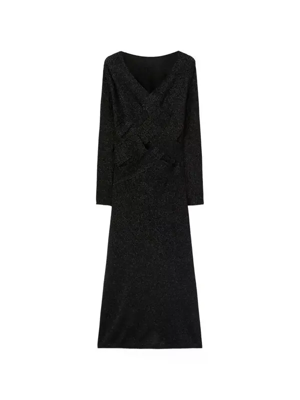 RETORI Intertwined-pattern V-neck Maxi Dress