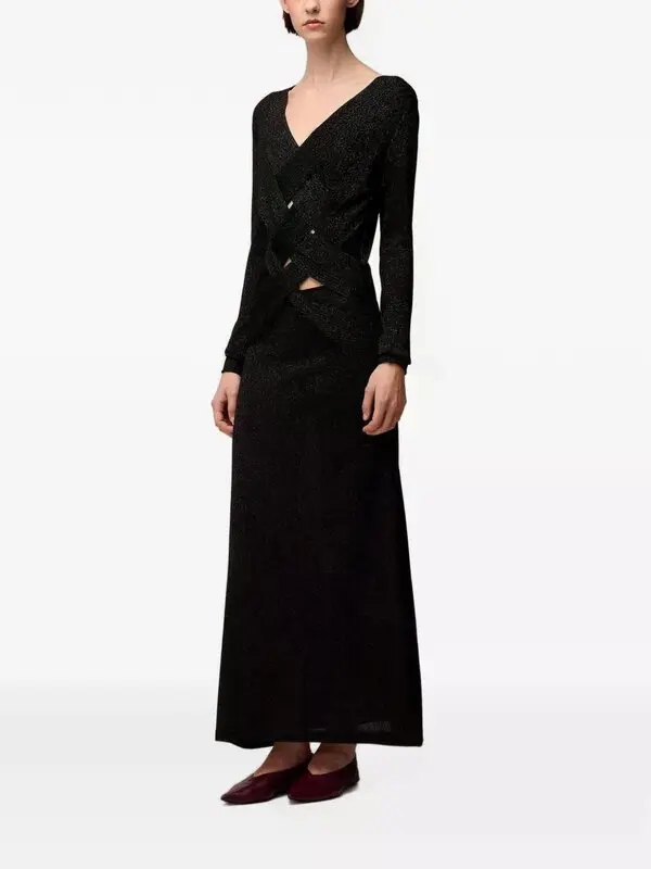 RETORI Intertwined-pattern V-neck Maxi Dress