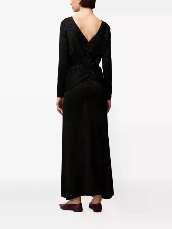 RETORI Intertwined-pattern V-neck Maxi Dress