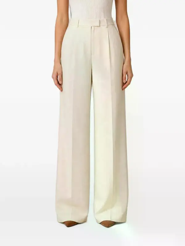 RETORI Pleated Wide-leg Linen Trousers