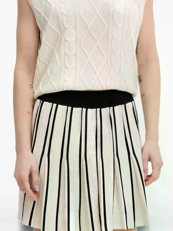 Guess Pleated Striped-pattern Mini Skirt