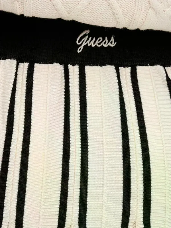 Guess Pleated Striped-pattern Mini Skirt