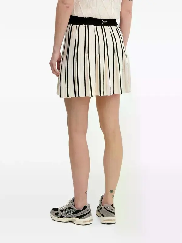 Guess Pleated Striped Mini Skirt
