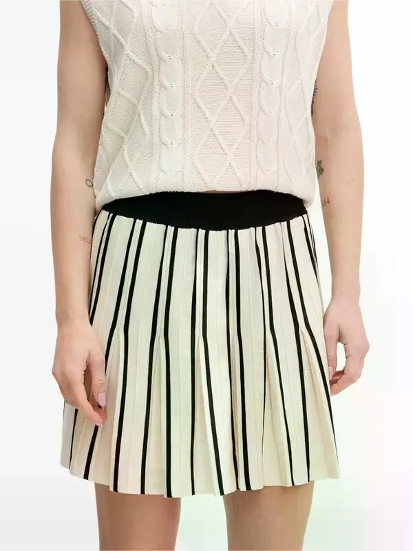 Guess Pleated Striped Mini Skirt