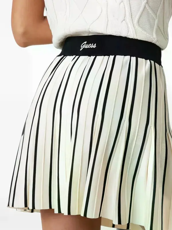 Guess Pleated Striped Mini Skirt