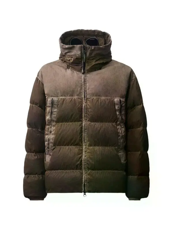 C.P. COMPANY Goggle-detail Quilted Jacket - Brown