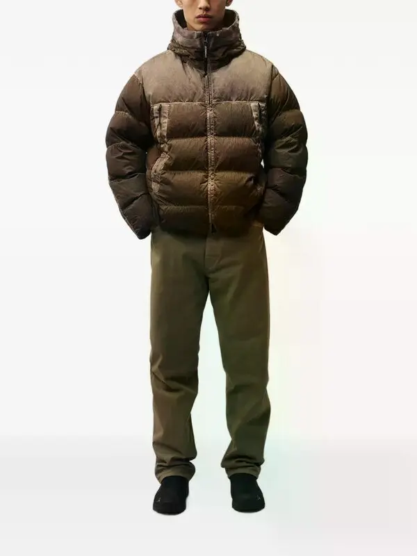 C.P. COMPANY Goggle-detail Quilted Jacket - Brown