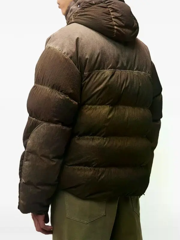 C.P. COMPANY Goggle-detail Quilted Jacket - Brown