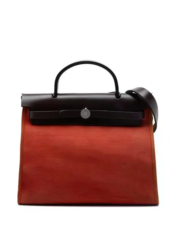 Hermès 2012 Toile Herbag Zip 31 Satchel - Orange