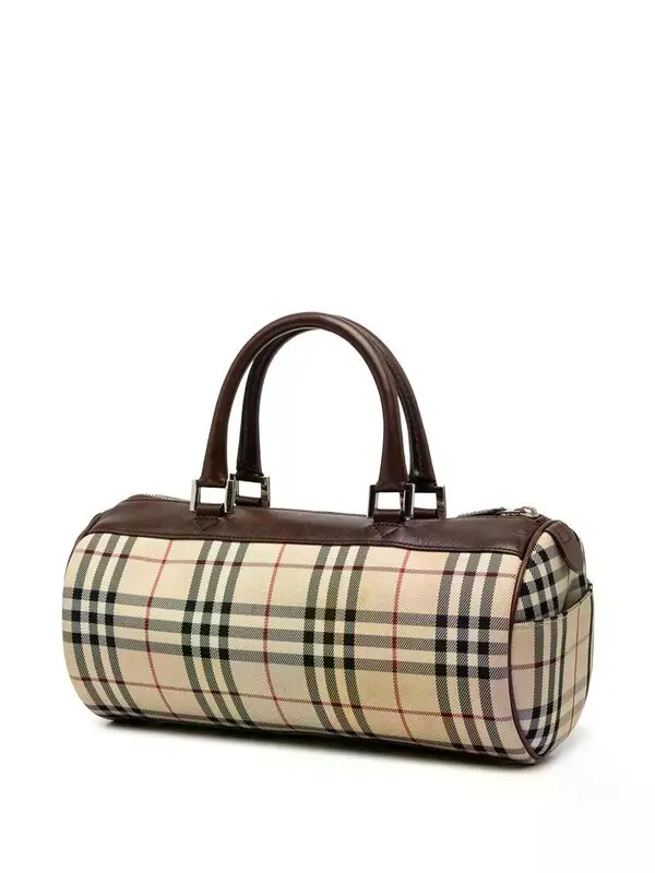 Burberry 2000-2017 House Check Canvas Barrel Handbag