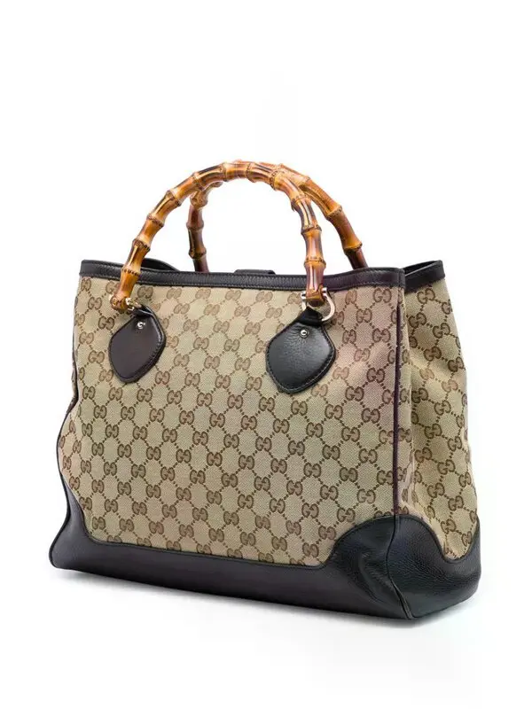 Gucci Gg Canvas Bamboo Diana Tote Bag