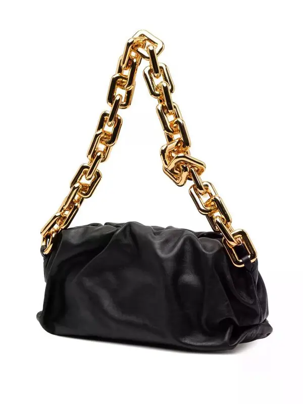 Bottega Veneta 2012-2026 Lambskin Chain Pouch Shoulder Bag - Black