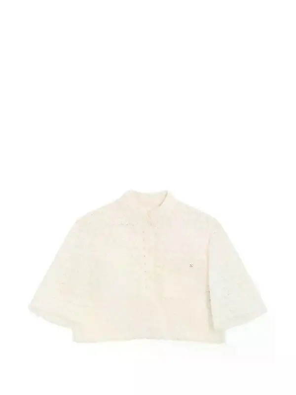 Valentino Garavani Micro Cotton Fleurs A Jour Shirt - Neutrals