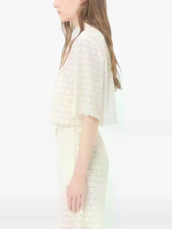 Valentino Garavani Micro Cotton Fleurs A Jour Shirt