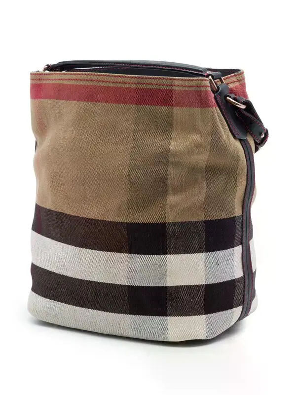 Burberry 2000-2017 Medium Mega Check Canvas Sequined Heart Ashby Bucket Bag
