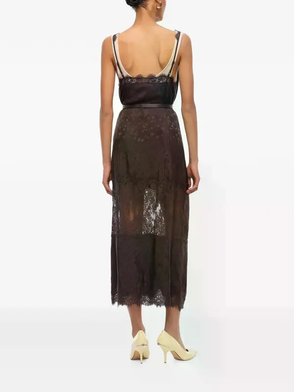 Pinko Midi Slip Dress With Lace Bands