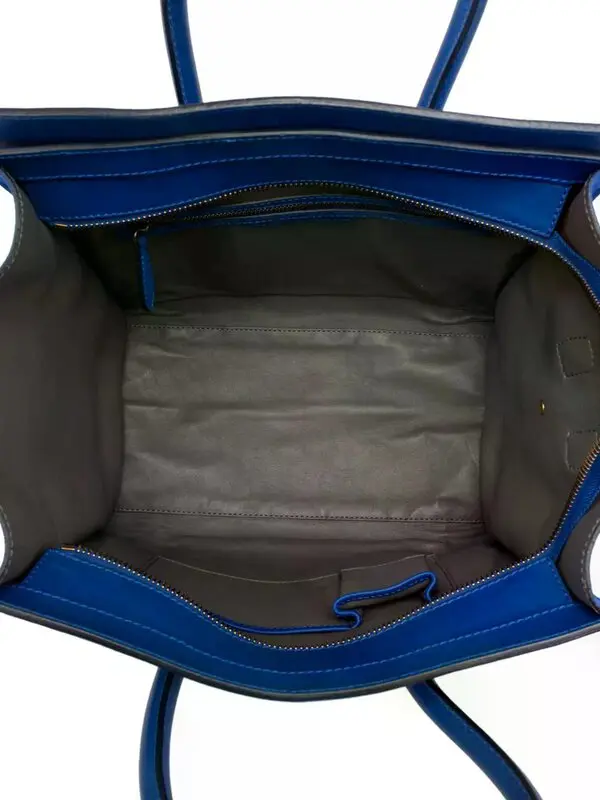 Celine Suede And Calfskin Luggage Tote Bag - Blue