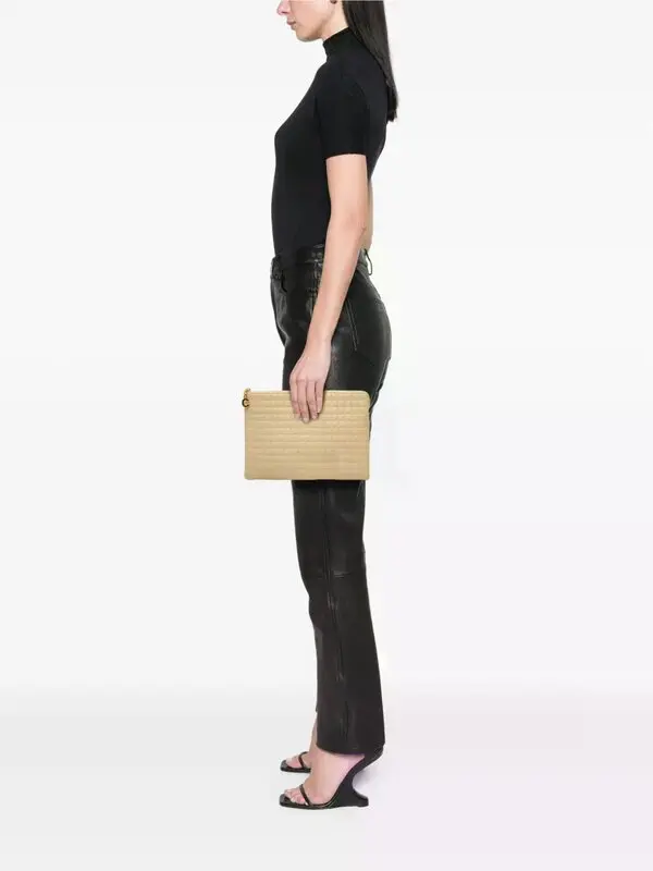 Celine 2018 Quilted Calfskin C Charm Clutch Bag