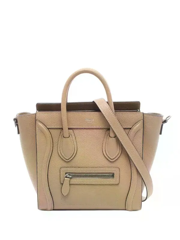 Celine 2013 Nano Leather Luggage Tote Satchel - Neutrals