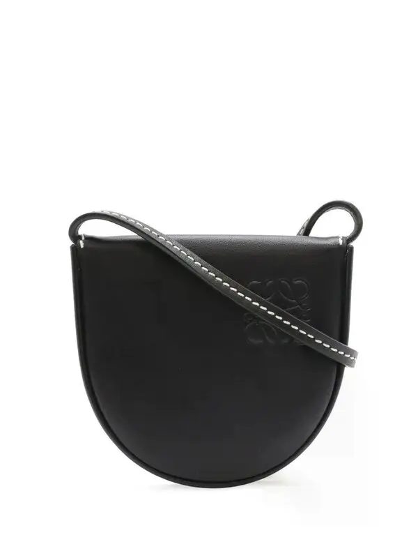 Loewe 2021 Mini Soft Calfskin Anagram Heel Pouch Crossbody Bag - Black