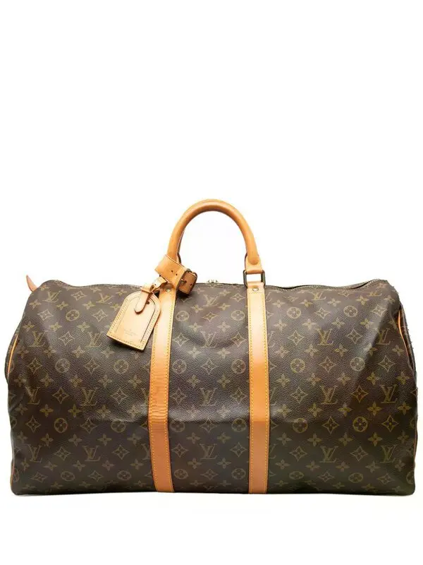 LOUIS VUITTON 1990 Monogram Keepall 55 Travel Bag - Brown