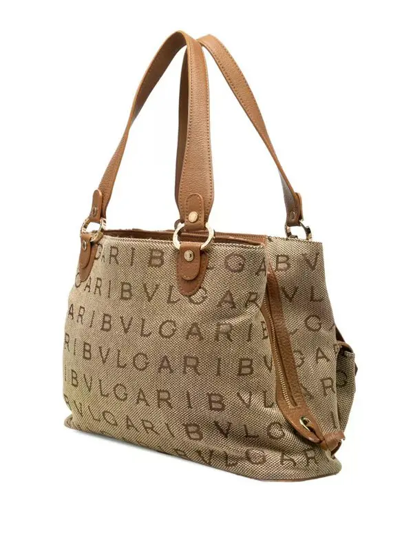 BVLGARI 2000 Logomania Canvas Satchel