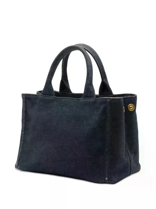 Prada Saffiano Trimmed Denim Robot Satchel