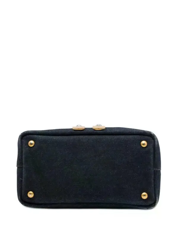 Prada Saffiano Trimmed Denim Robot Satchel