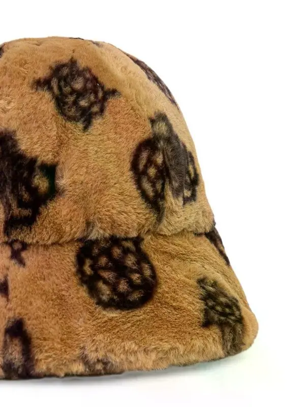 Guess Logo-pattern Faux-fur Bucket Hat