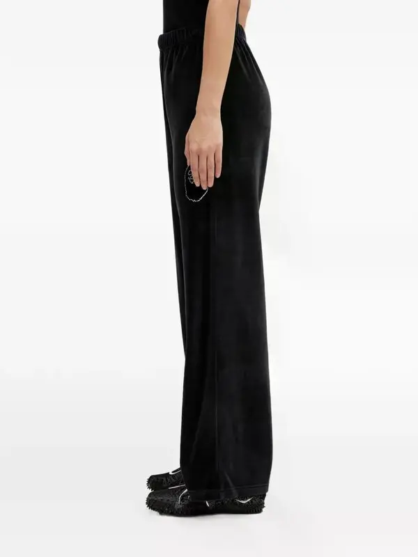 A BATHING APE Rhinestone-embellished Velvet Trousers
