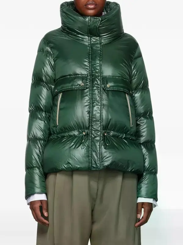 Herno Peplum Padded Jacket - Green
