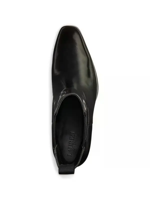Ralph Lauren Raelynn Glazed Leather Block Heel Boots