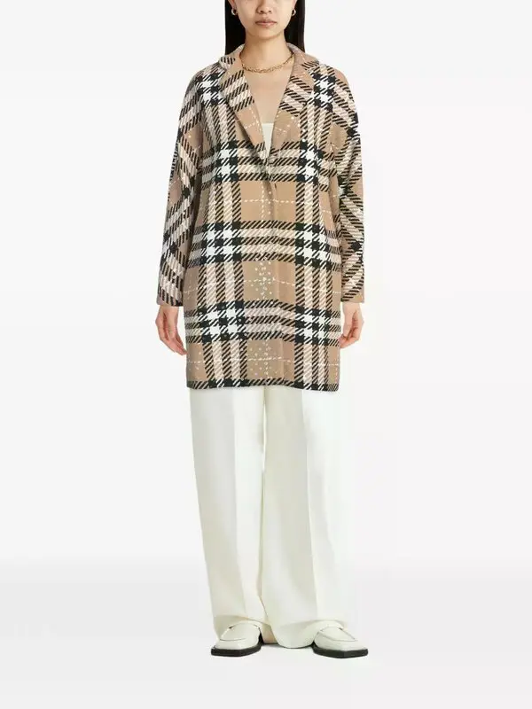Herno Plaid Pattern Single-breasted Coat - Neutrals