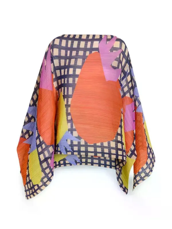 Issey Miyake Market Madame-t Pleated Abstract-print Scarf - Neutrals