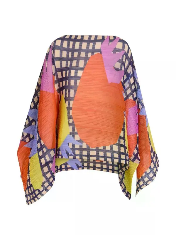 Issey Miyake Market Madame-t Pleated Abstract-print Scarf - Neutrals