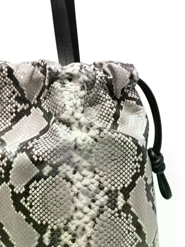 N°21 Eva Snakeskin-effect Drawstring Shoulder Bag